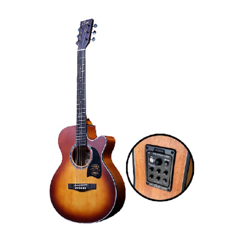 Cate 40" QM704CE Retro Finish Acoustic Guitar | Reverb