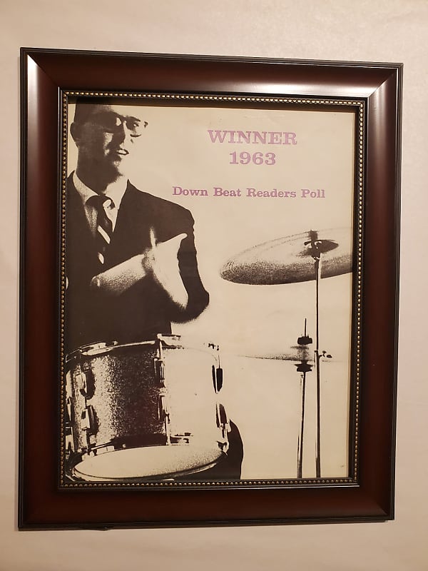 1963 Ludwig Drums Color promotional Ad Framed Joe Morello | Reverb