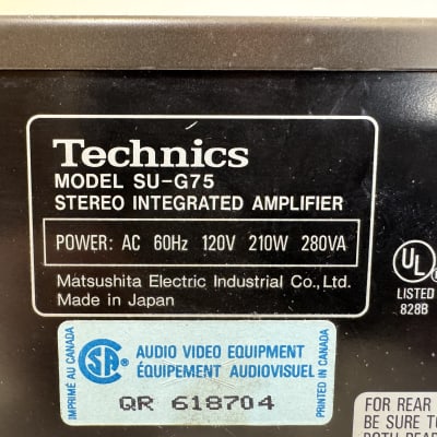 Technics SU-G75 Amplifier HiFi Stereo Vintage Amp Audiophile | Reverb