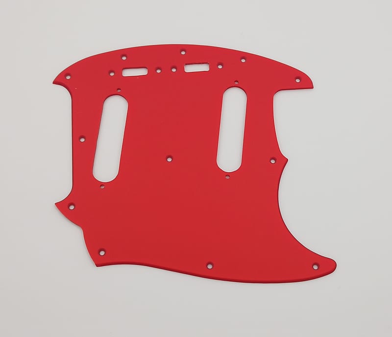 red acrylic pickguard for us/mex fender standard mustang | Reverb