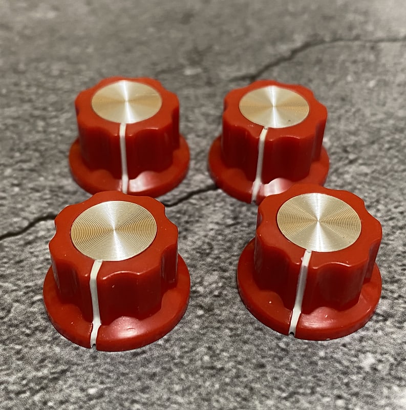 4x Red Boss 1100 Guitar Pedal Fluted Skirt Control Knob | Reverb