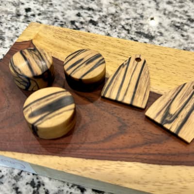 Pale Moon Ebony - Wood volume/tone knobs & Truss Rod cover | Reverb