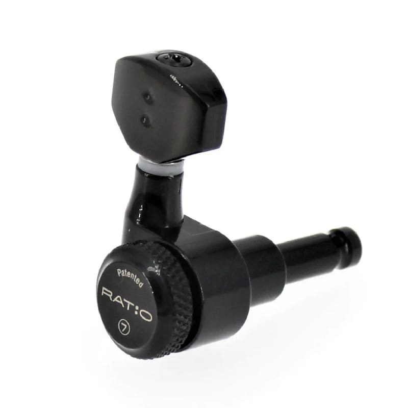 Graph Tech Ratio 4x3 2-Pin Tuning Keys (7) - BLACK, | Reverb