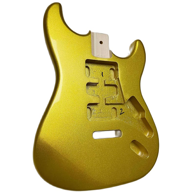 Metallic Gold Strat Style Guitar Poplar Wood Body | Reverb