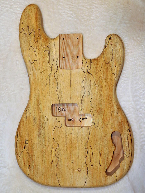 Spalted Maple Top / Swamp Ash Precision P Bass Body 6lbs 8oz | Reverb