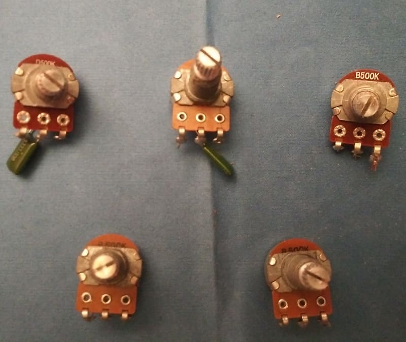 Five Electric Guitar Pots (used) Potentiometers | Reverb