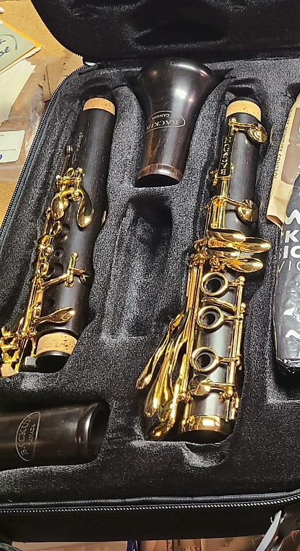 Backun Protégé Bb Clarinet-w/ Eb Lever, Gold, Grenadilla | Reverb