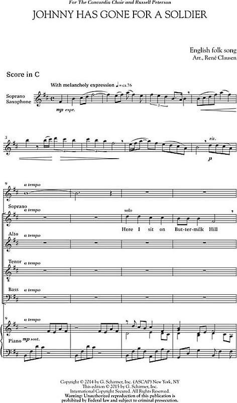 Johnny Has Gone for a Soldier - Craig Hella Johnson Choral | Reverb