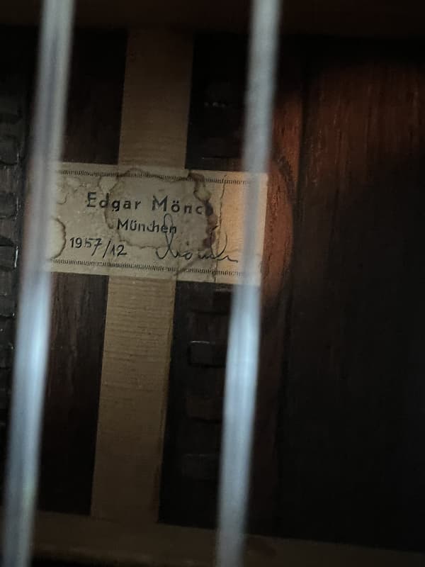 Edgar Monch Classical Guitar 1957 | Reverb