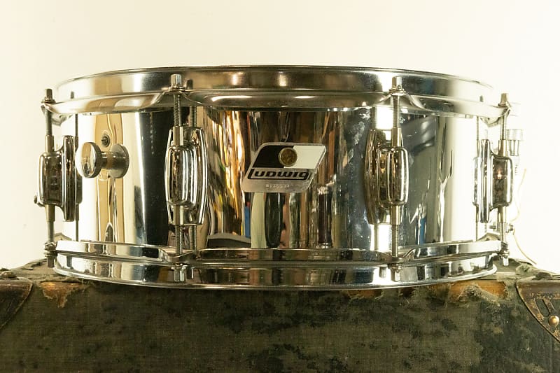 1980s Ludwig 5x14 "Rocker" Chrome Over Wood Snare Drum | Reverb UK