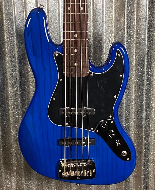 G&L USA JB-5 Clear Blue 5 String Jazz Bass Rosewood Satin | Reverb