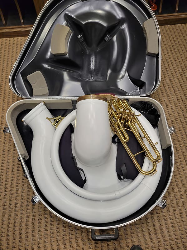Olds Fiberglass Sousaphone with SKB case circa 1971 | Reverb