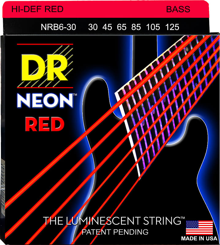 DR Neon™ Hi-Def Red Bass Strings 30-125 Gauge | Medium | | Reverb