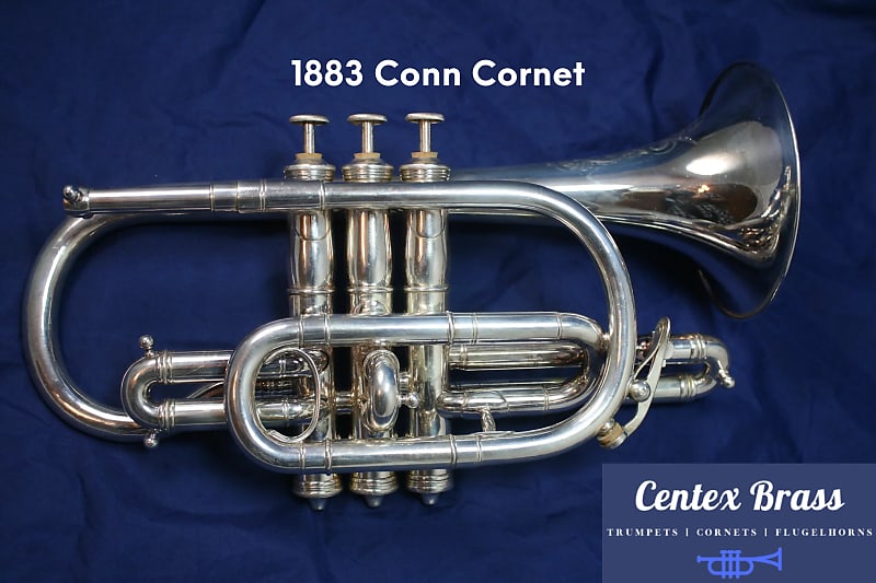 1883 Conn Conservatory cornet - restored silver plate | Reverb