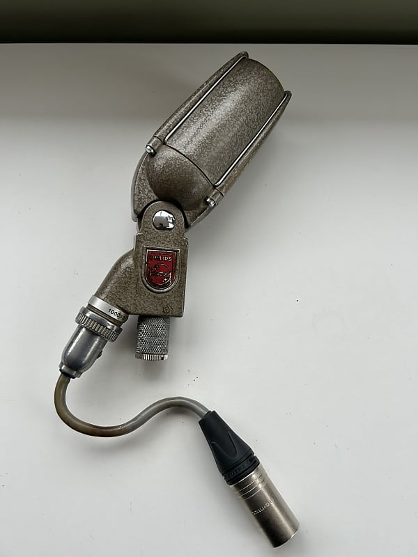 1950s/60s Vintage Philips EL6021 Dynamic Mic with Adapter | Reverb