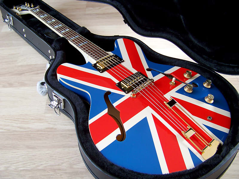 TPP "Union Jack" Custom Modified Epiphone Sheraton II Oasis | Reverb