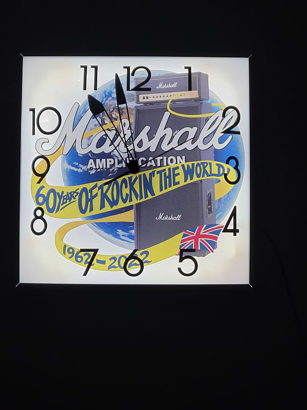 Marshall Amplifiers Dealer Style Light Up Clock 60 Years | Reverb