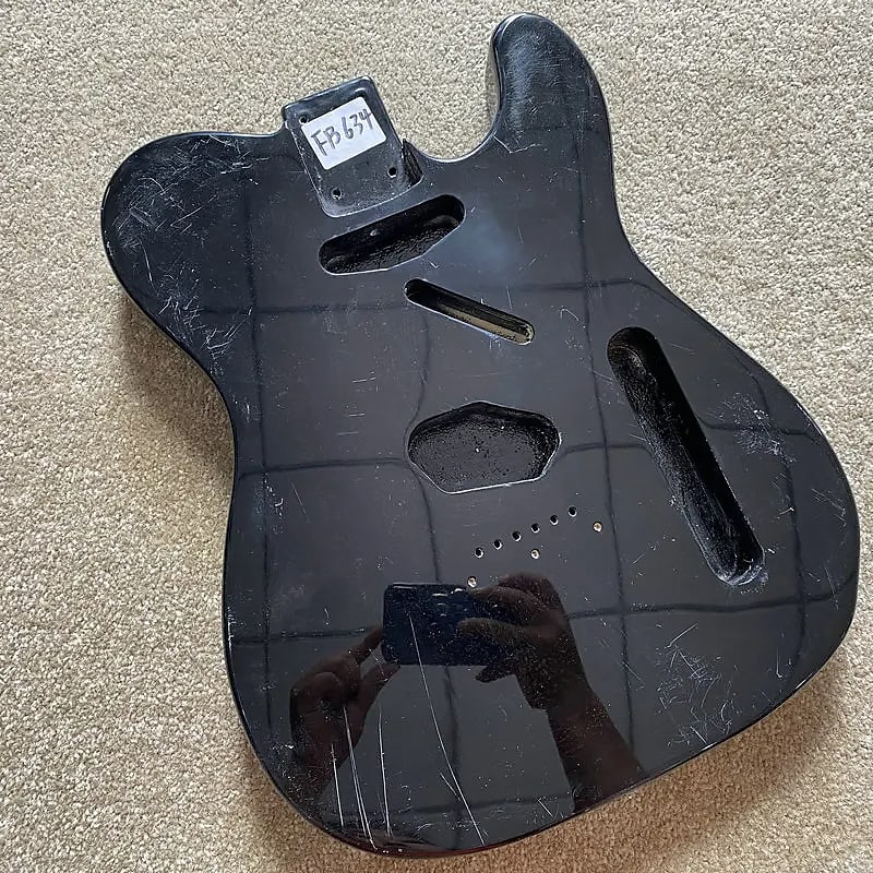 Glossy Black Tele Style Basswood Guitar Body | Reverb