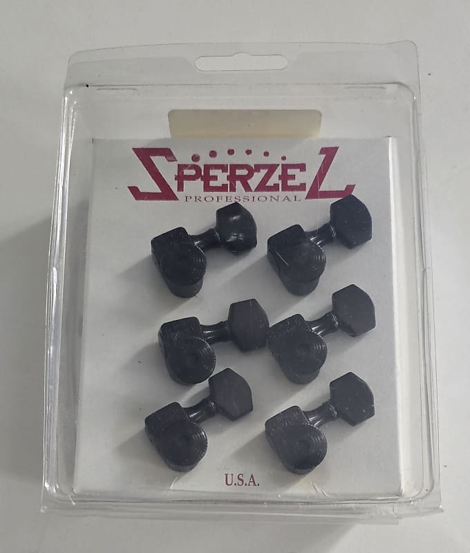 NOS Vintage Satin Black Sperzel Locking Tuners 6 In-line | Reverb