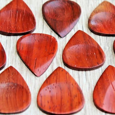 Exotic Wood Plectrum 3 Pick Sampler Pack - Teak, Padauk, & | Reverb