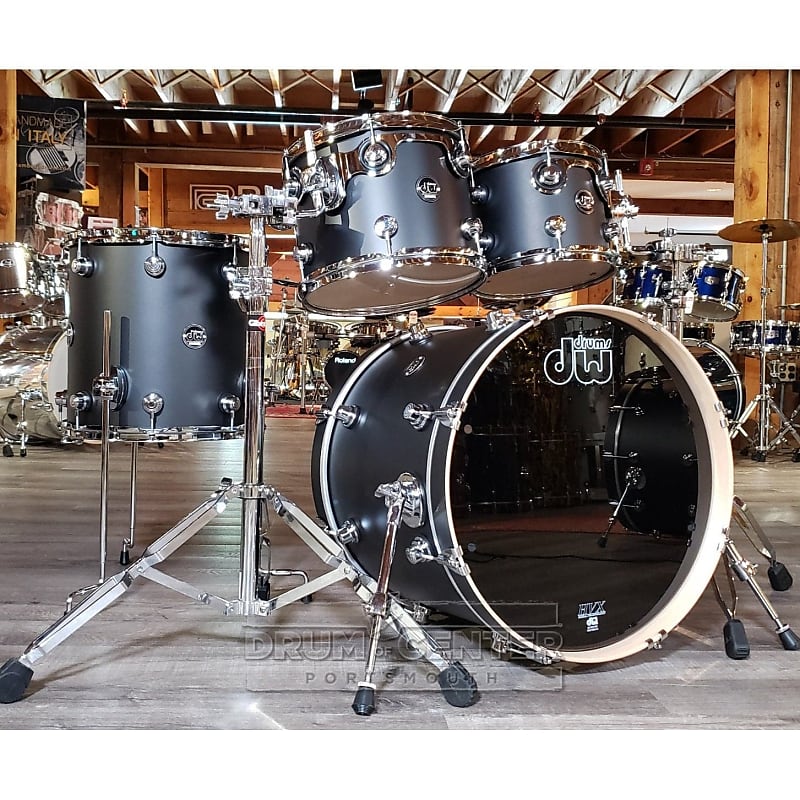 DW Performance 4pc Drum Set 20/10/12/14 Hard Satin Charcoal | Reverb