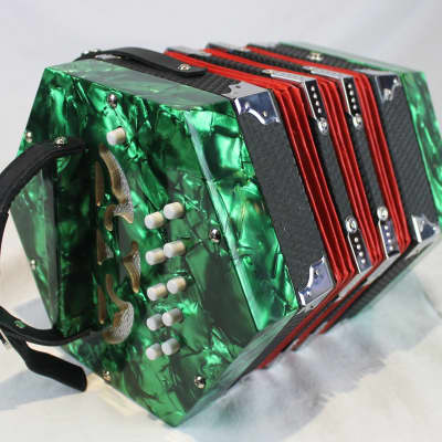 NEW Emerald Green Italian Anglo Concertina GC 20 Button | Reverb