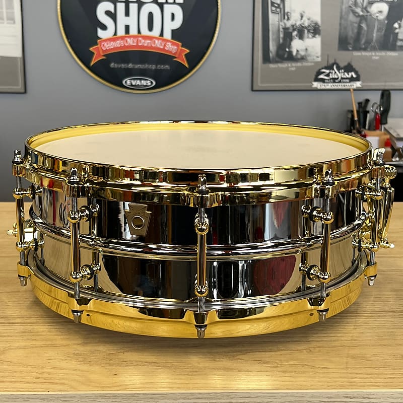 Ludwig Super Brass Snare 5 x 14 with Gold Hardware | Reverb