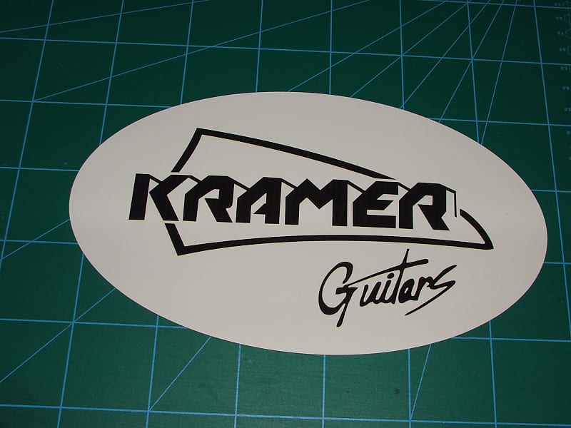 Kramer Guitars Studio metal sign ...12"x7" oval....White | Reverb