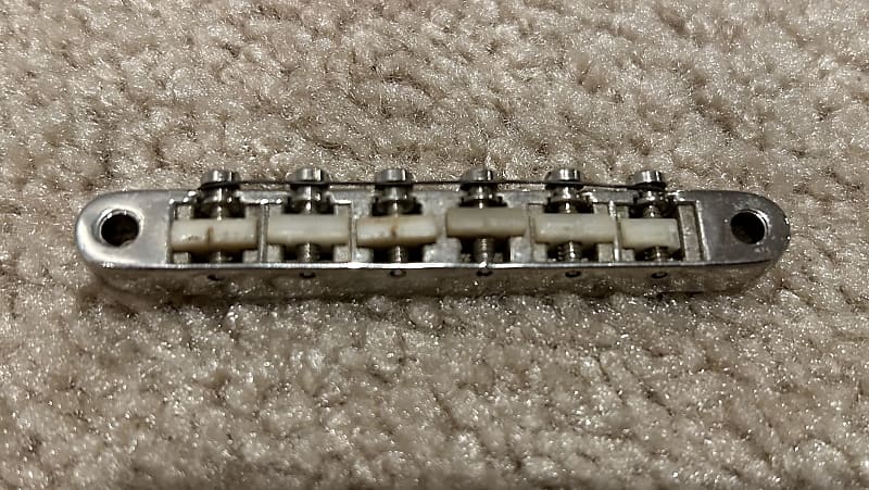 Gibson ABR-1 bridge with nylon saddles 1963 - Nickel | Reverb