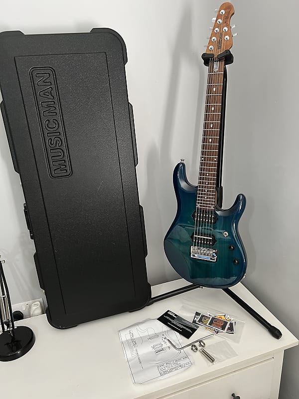 Music Man JP7 John Petrucci 7 String 2014 Neptune Blue | Reverb