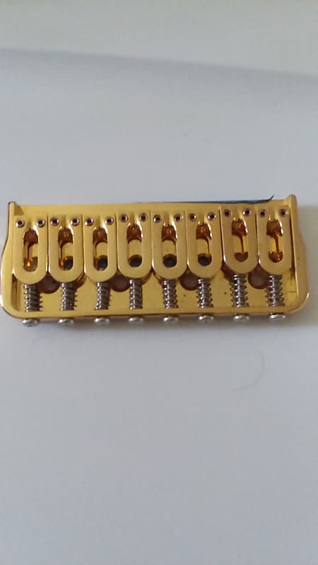 Hipshot 8 string guitar bridge, Gold | Reverb