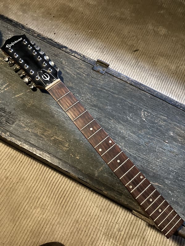 Epiphone 12stg acoustic guitar neck 70's with tuners- Nat | Reverb