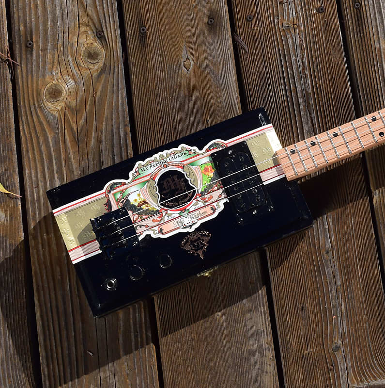 Cigar box guitar, 3-string electric guitar, handmade cbg | Reverb