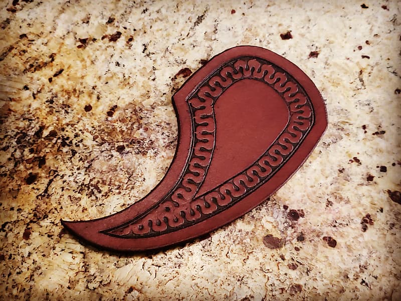 Left Handed Leather Acoustic Guitar Pickguard Hand Tooled | Reverb UK