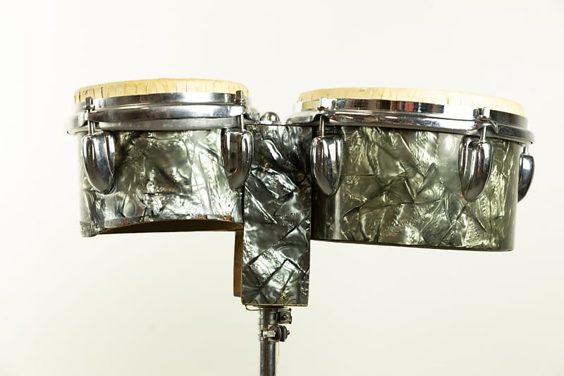 1960s Slingerland 6" and 8" Black Diamond Pearl Bongo Set | Reverb