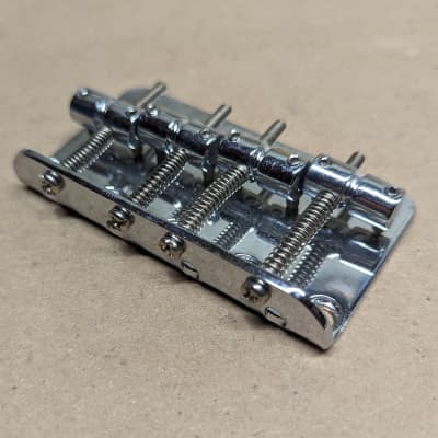 Squier by Fender Chrome 4-String Bass Bridge - 5 Hole Mount | Reverb