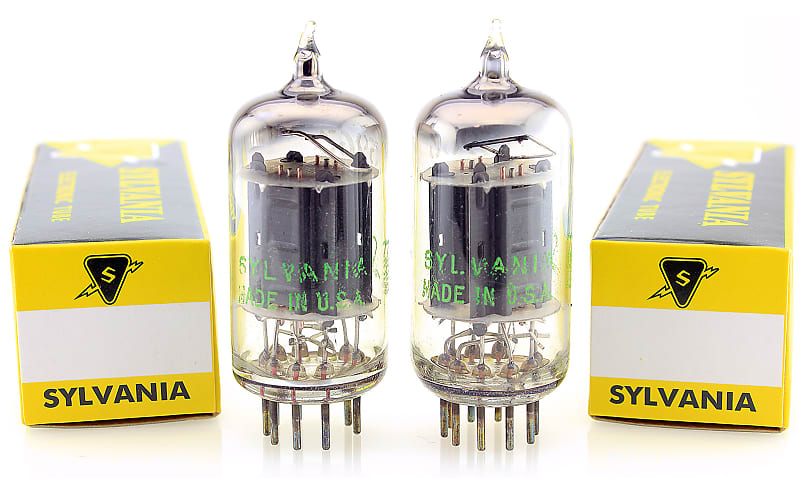 MATCHED PAIR 1950's SYLVANIA 5963 12AU7 SQUARE GETTER NOS | Reverb