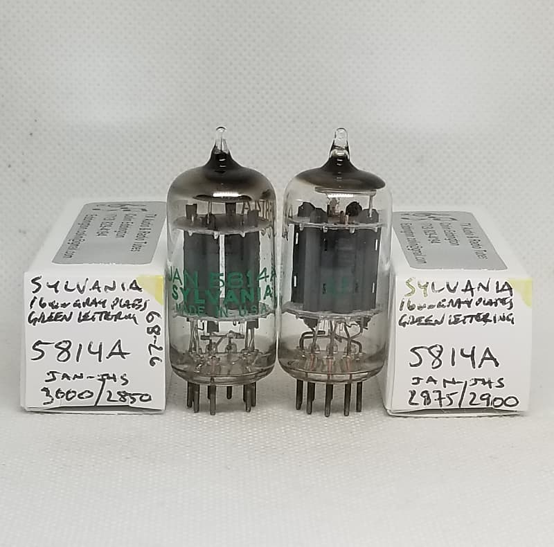 Sylvania JAN 5814A Gray Plate Well Matched (5.0%) Pair NOS | Reverb