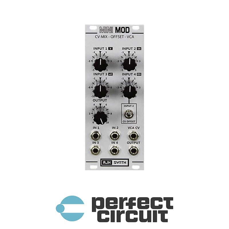 AJH Synth MiniMod CV Mixer + Offset + VCA (Silver) [DEMO] | Reverb