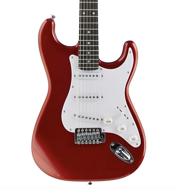 Austin Stratocaster Double Cutaway, Red | Reverb