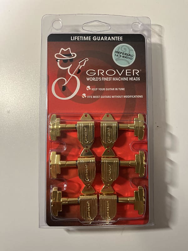 Grover 006-9788-000 Grover Imperial Tuning Machine Heads Gold | Reverb