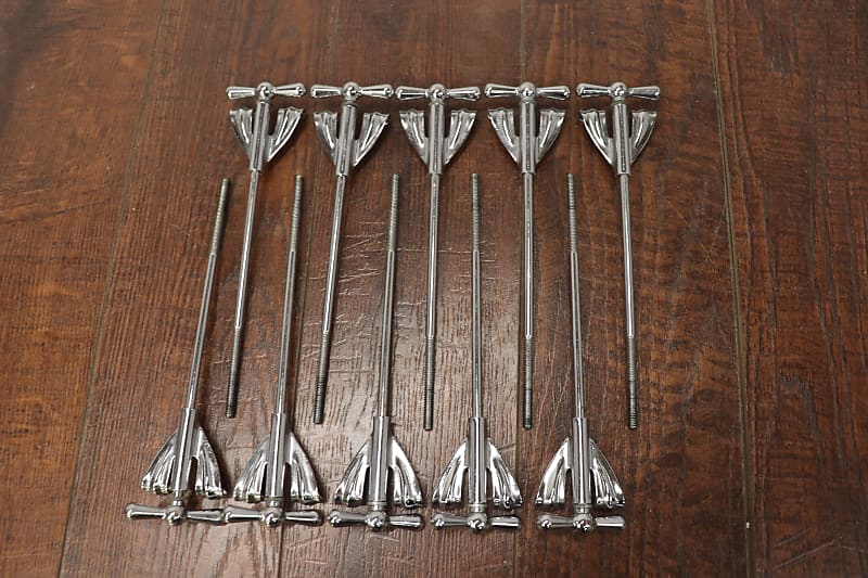 Ludwig Club Date Bass Drum T Rods & Claws 10pk Chrome Vintage | Reverb