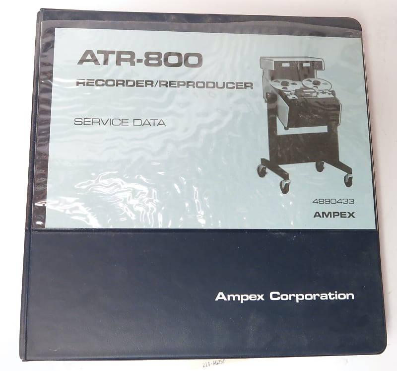 Ampex ATR 800 Service Data Manual (Factory Binder) 4890433 | Reverb