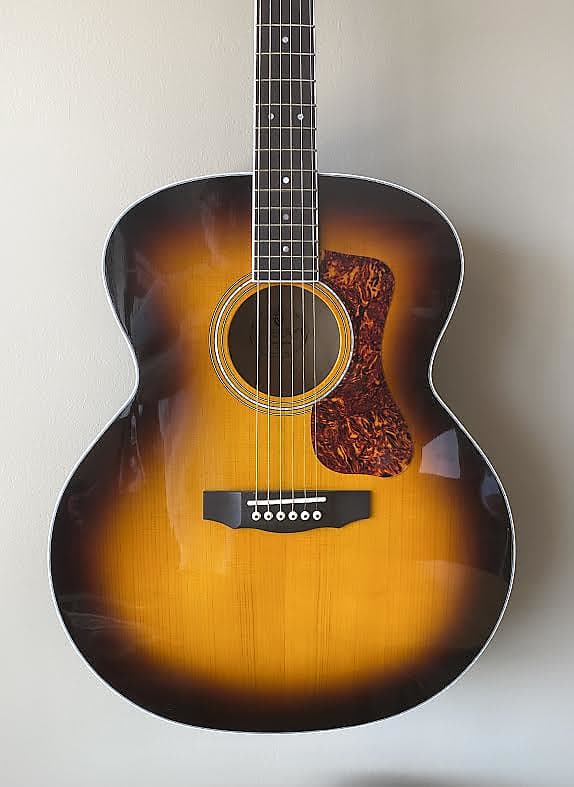 Guild F-250E Deluxe Jumbo Acoustic-Electric - Fantastic FLAME | Reverb