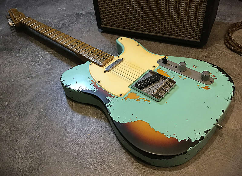 Relic Fender Telecaster Electric Guitar Surf Green Nitro by | Reverb
