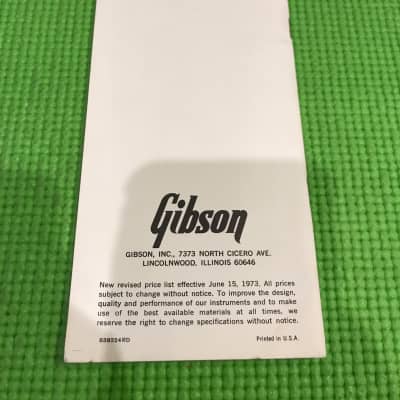 1973 Gibson Price List | Reverb