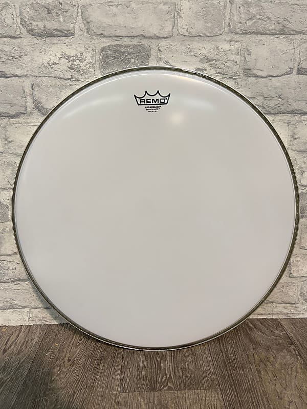 Remo Ambassador Smooth White Resonant Bass Drum Head Skin 20” | Reverb