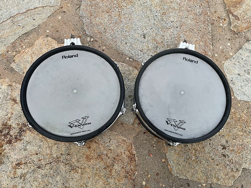TWO PACK Roland PD-100 WHITE 10" Mesh Head V Drum PD100 | Reverb