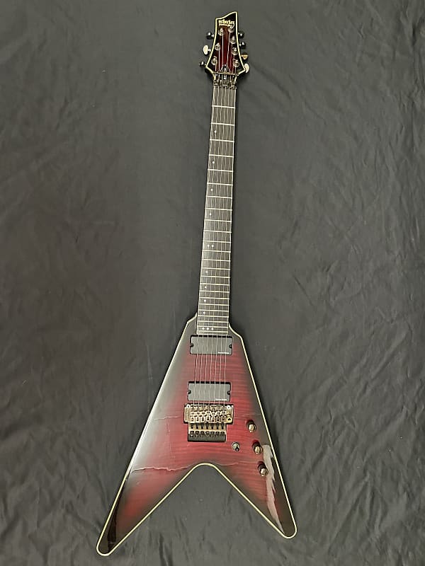 Schecter V-7 SLS Blackjack - Crimson Red Burst | Reverb