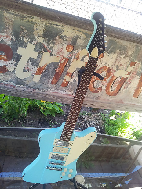 Fake fender Fake firebird distressed-relic style | Reverb